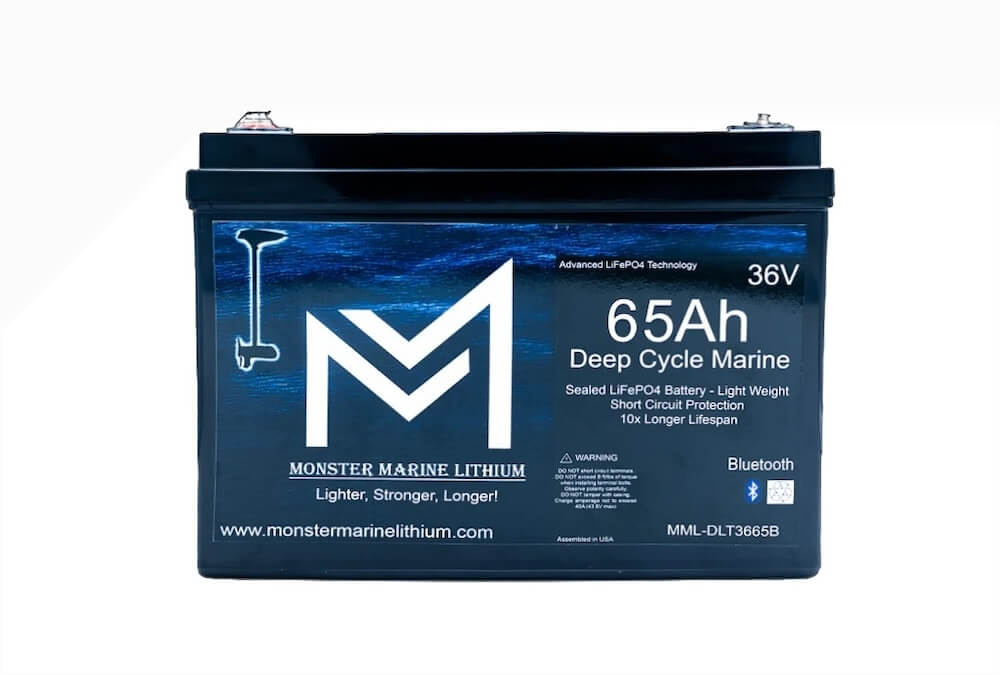 Monster Marine Lithium 36V 65Ah Lithium Bluetooth Trolling Battery MML ...