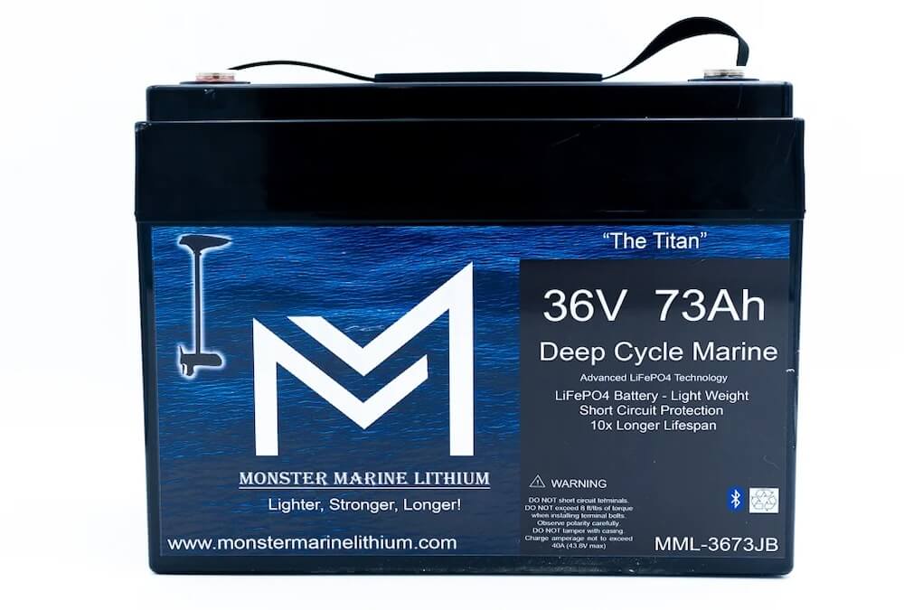 Monster Marine Lithium 36V 73Ah Lithium Bluetooth Trolling Battery "Ti ...