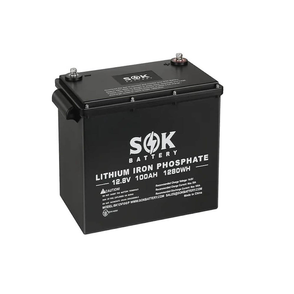Sok Battery Lithium Iron Phosphate 12V 100Ah Battery SK12V100P [Marine ...