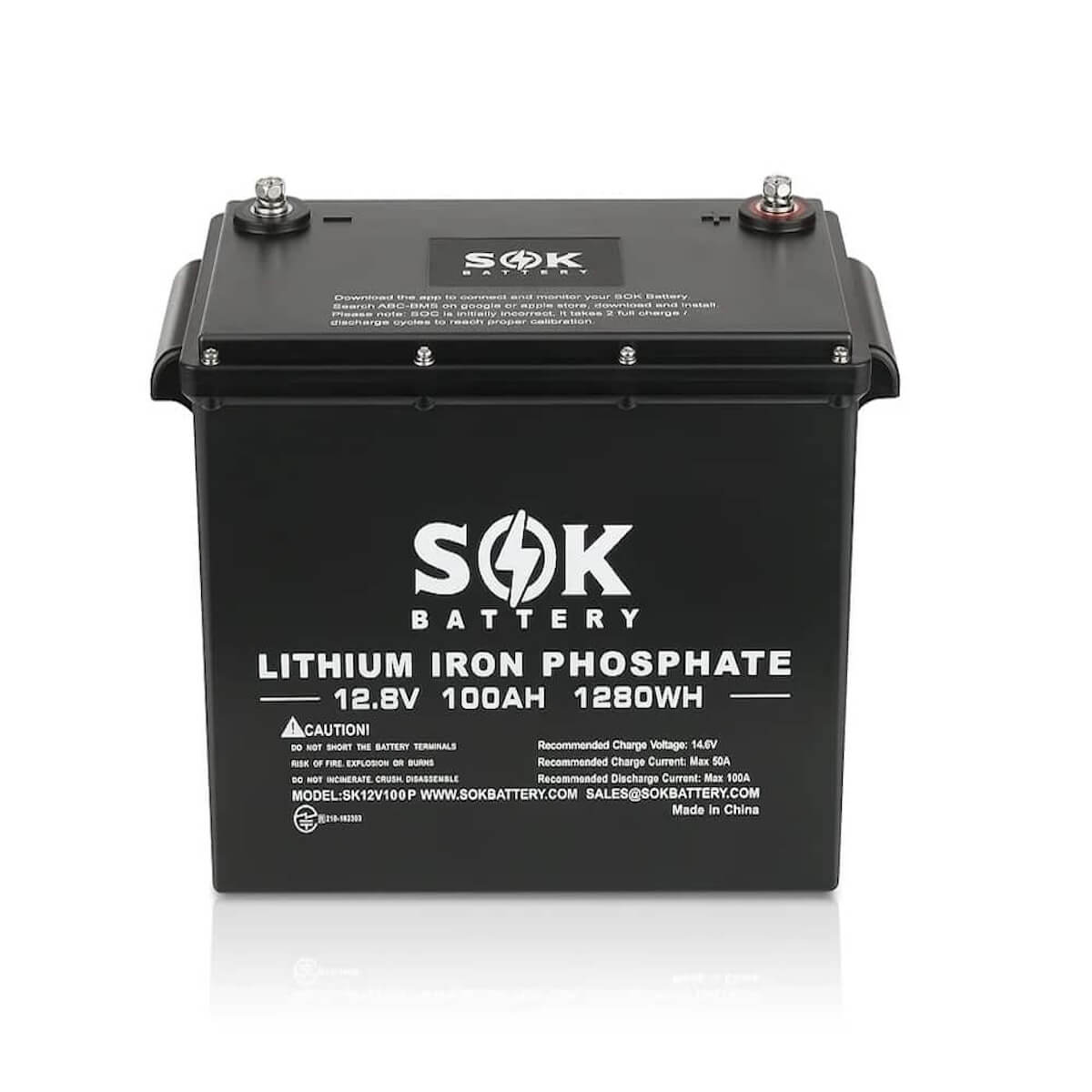 Sok Battery Lithium Iron Phosphate 12V 100Ah Battery SK12V100P [Marine ...